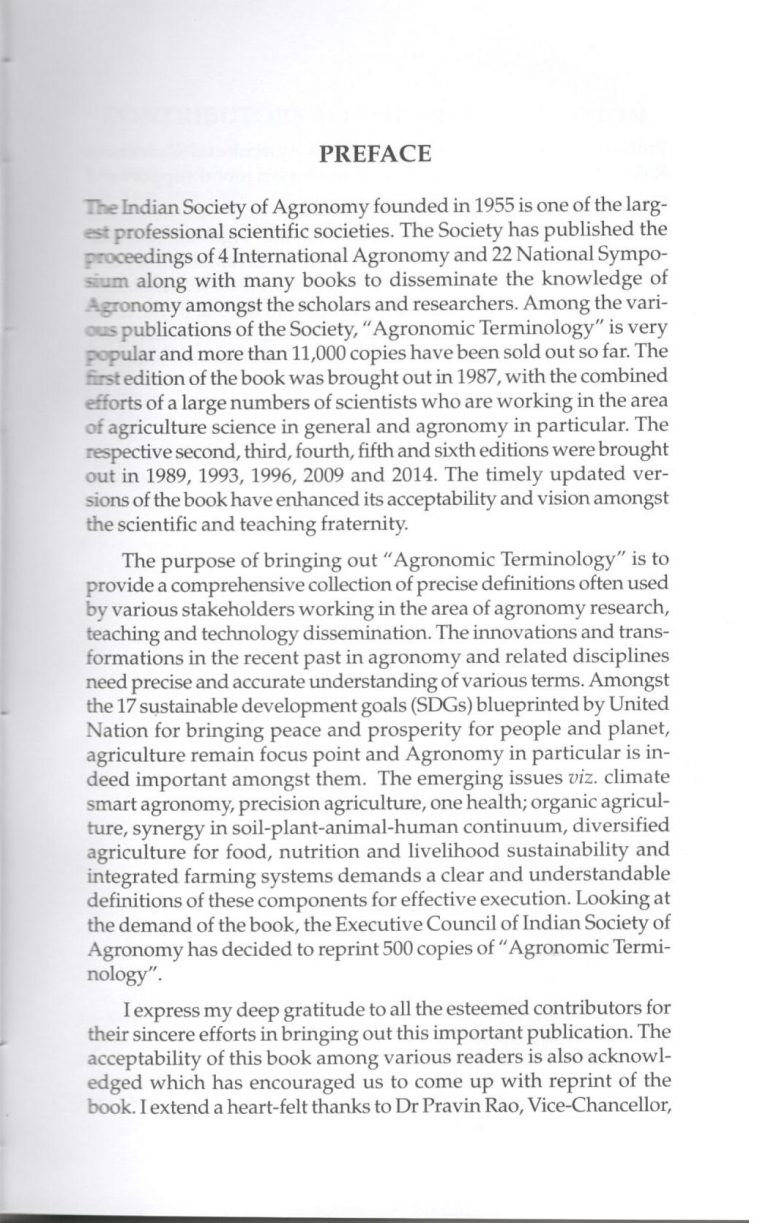 Agronomic Terminology (Sixth Edition) – The Indian Society of Agronomy